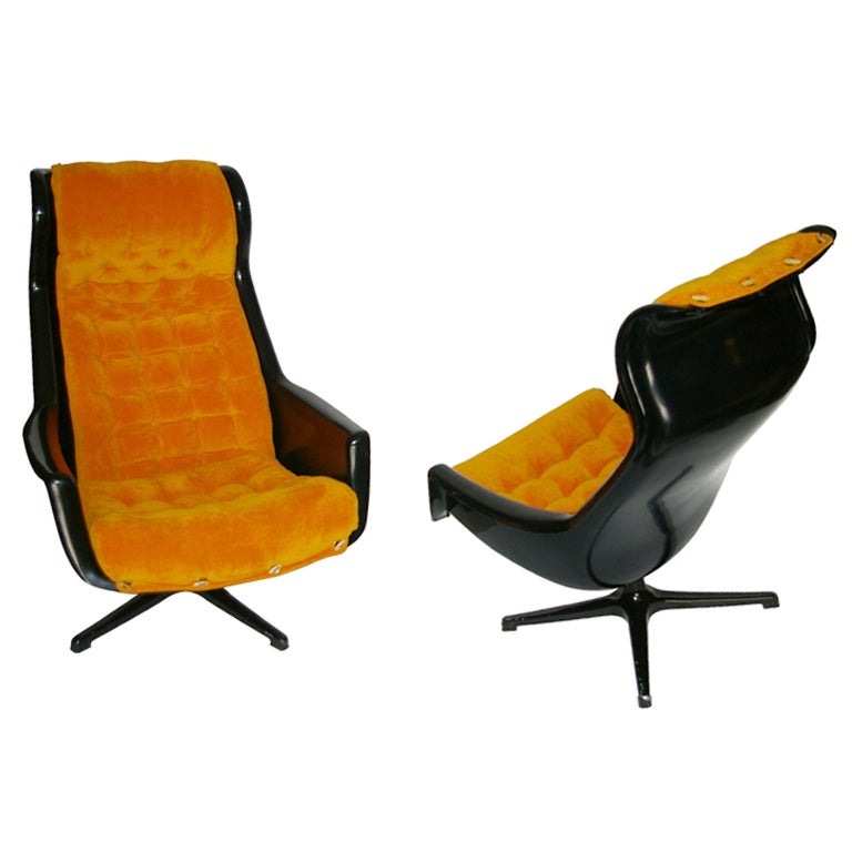 Beautiful pair of swivel Galaxy chairs at 1stDibs