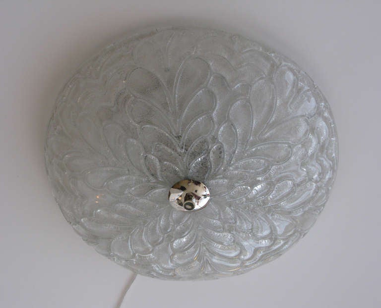 Leaf Patterned Glass Ceiling Mount at 1stDibs