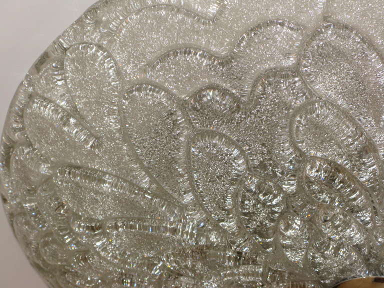Leaf Patterned Glass Ceiling Mount at 1stDibs