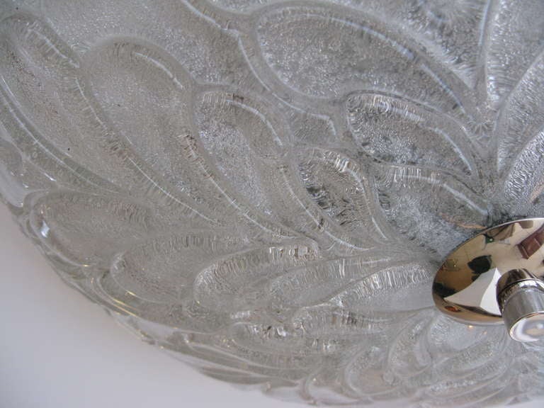 Leaf Patterned Glass Ceiling Mount at 1stDibs