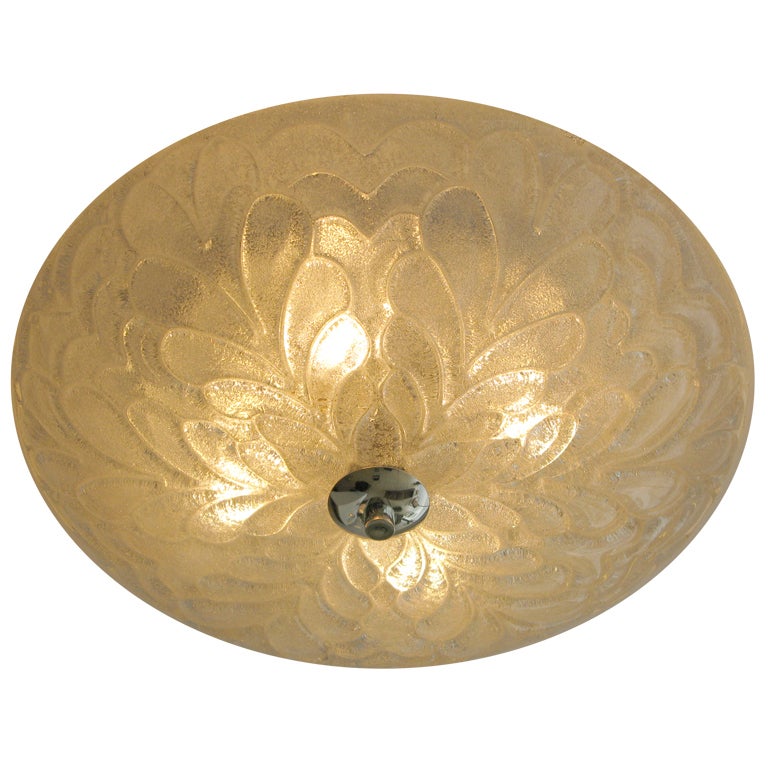 Leaf Patterned Glass Ceiling Mount at 1stDibs