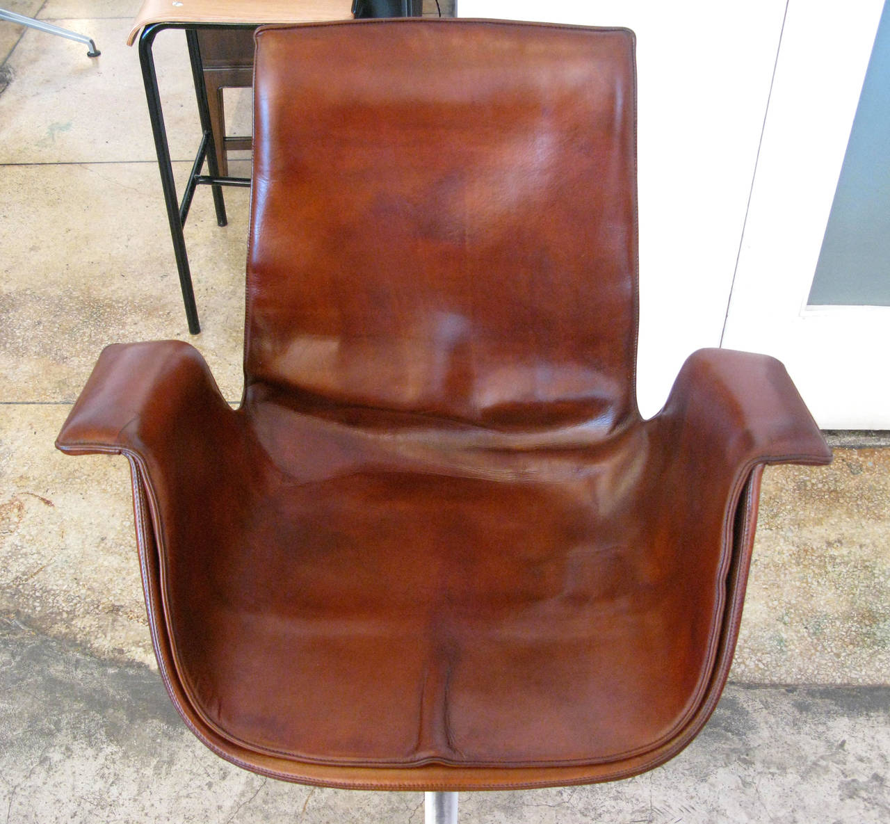 Fabricius and Kastholm "Bird" Chair in Cognac Leather at 1stDibs