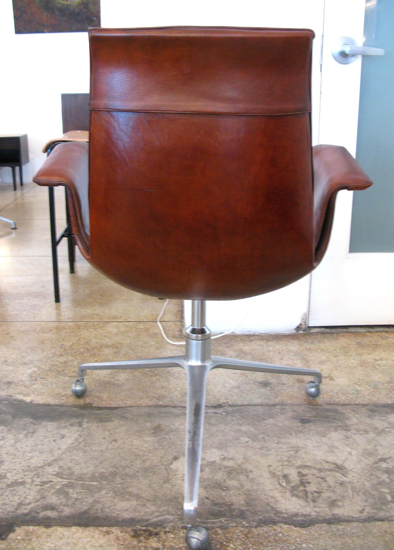 Fabricius and Kastholm "Bird" Chair in Cognac Leather at 1stDibs