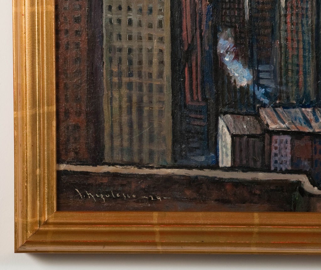 Jean Negulesco New York City Scene, 1929 signed Oil on Canvas For Sale ...