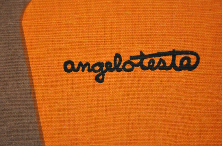 Angelo Testa (American 1918-1984) Framed Textile at 1stdibs