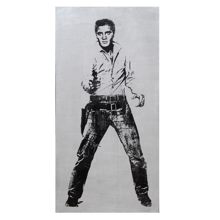 Giant Silver Elvis by Warhol Superstar Louis Waldon at 1stDibs