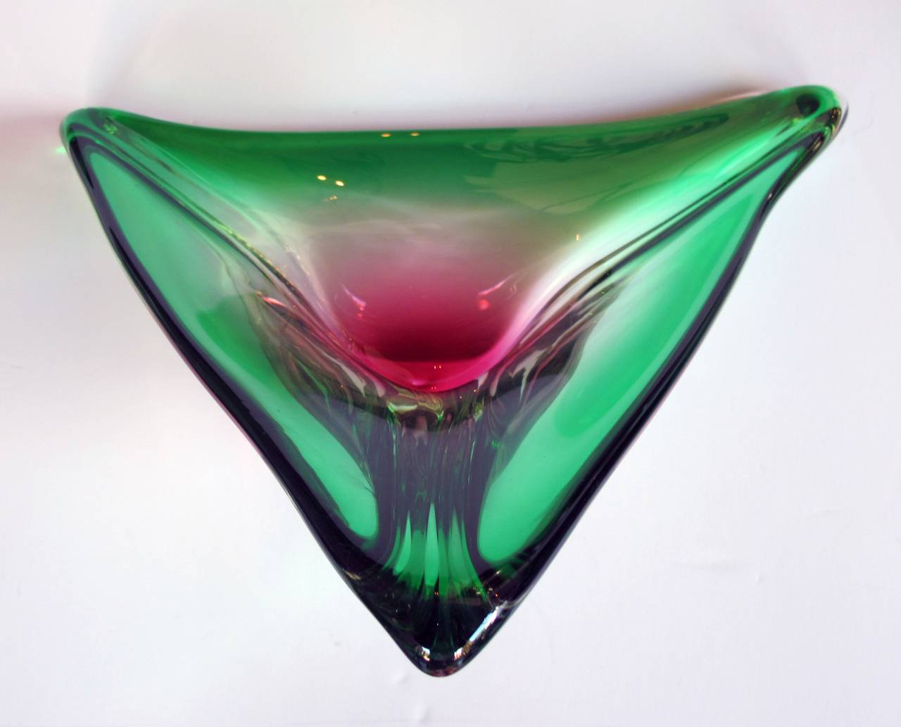 A Stunning Murano 1950's Alexandrite Art Glass Triangular-Form Bowl at ...
