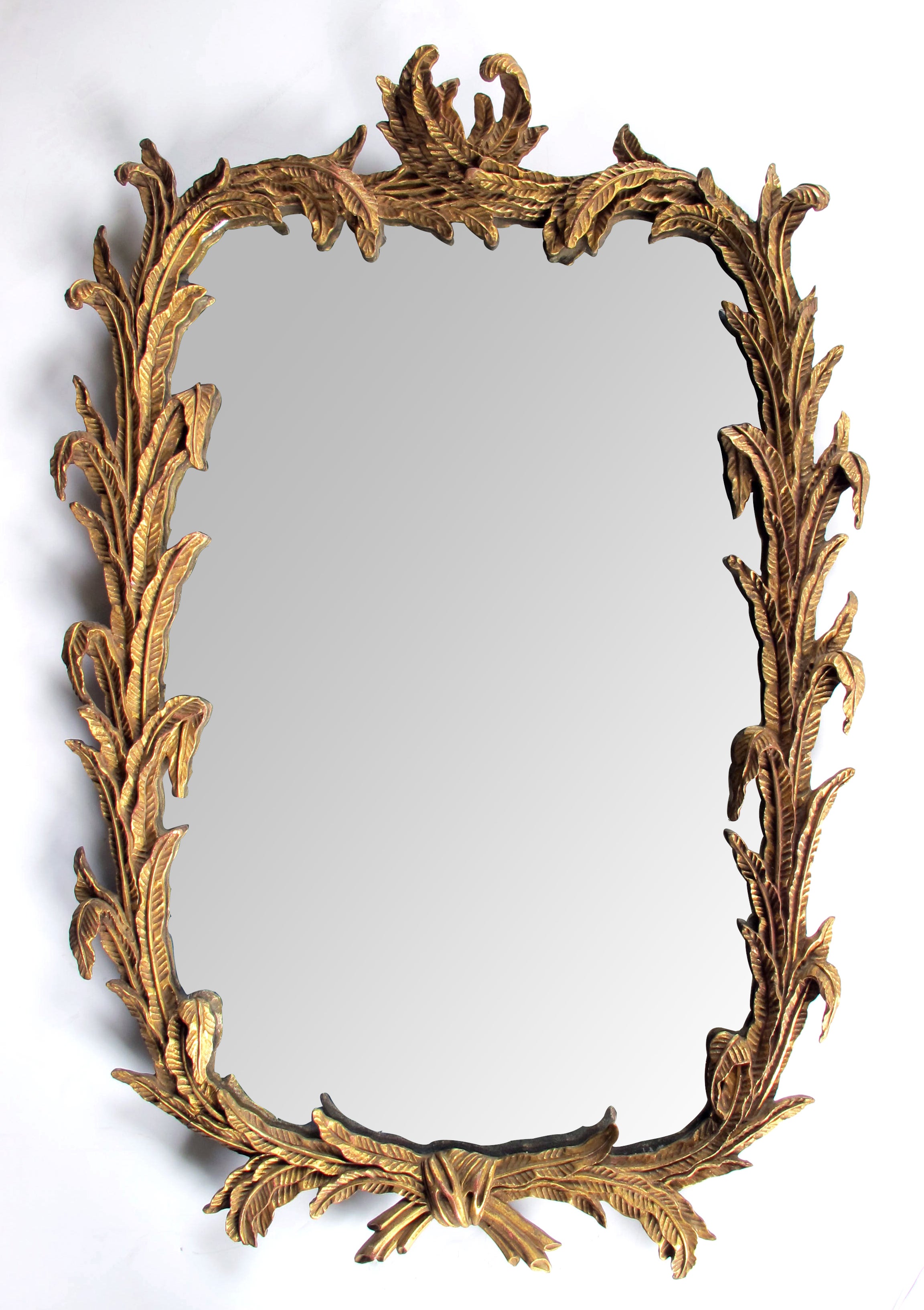A Well-Carved French Rococo Style Giltwood Mirror with Foliate Vine ...