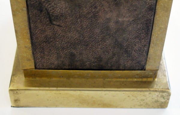 A Stylish French Rectangular Brass Lamp with Eel Skin Panels at 1stDibs