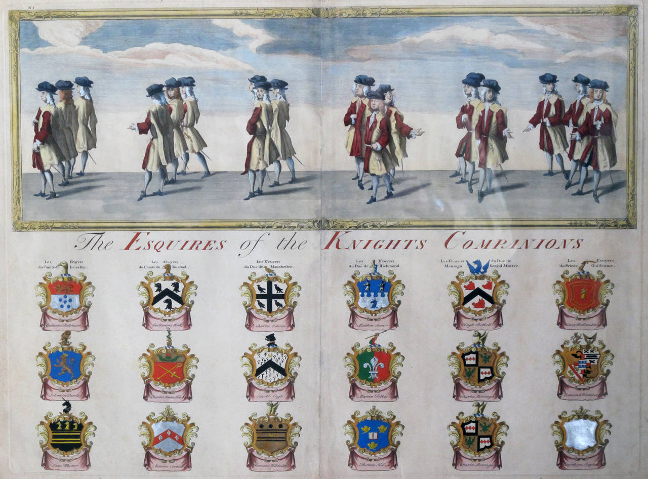 Pair of English Engravings 'The Esquires of the Knights Companions' by ...