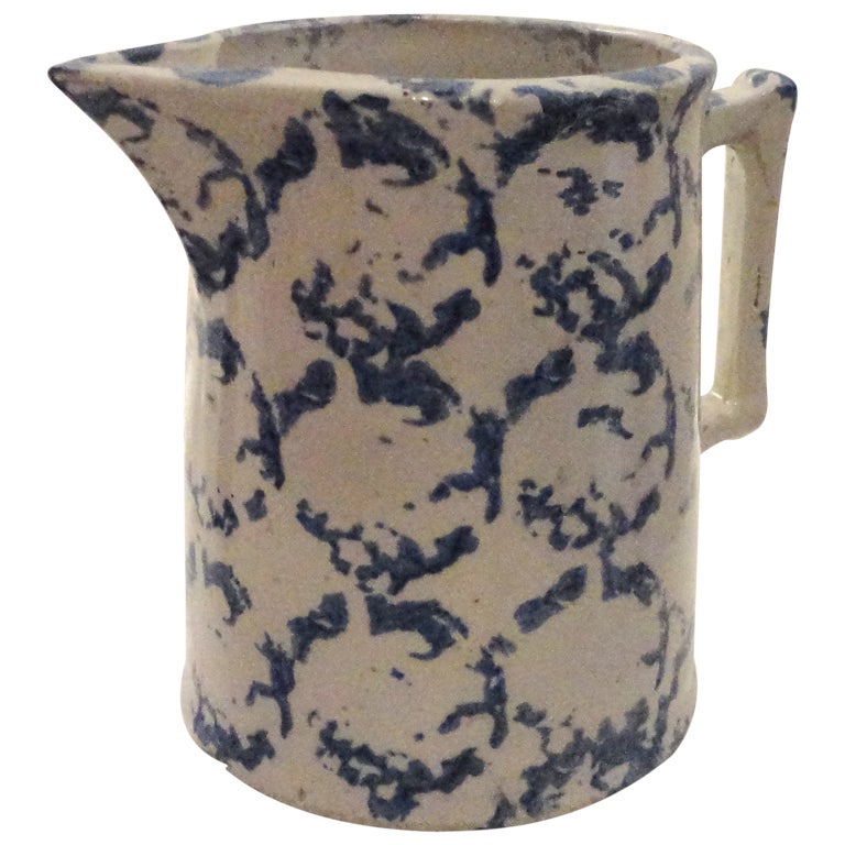 19th Century Spongeware Pitcher from Pennsylvania For Sale at 1stdibs