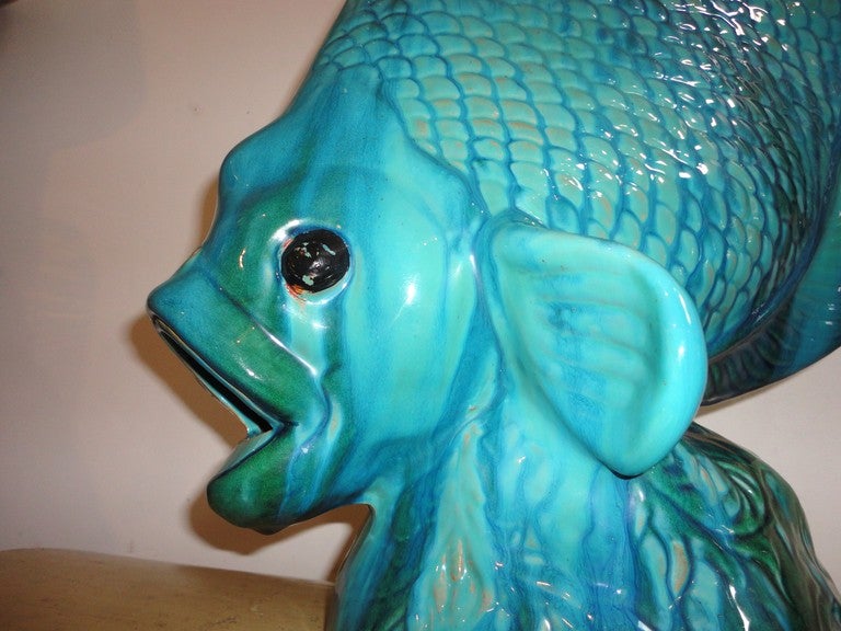 Monumental Pottery Fish Sculpture at 1stDibs