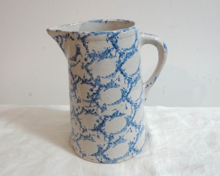19th Century Design Spongeware Pitcher from Pennsylvania at 1stDibs