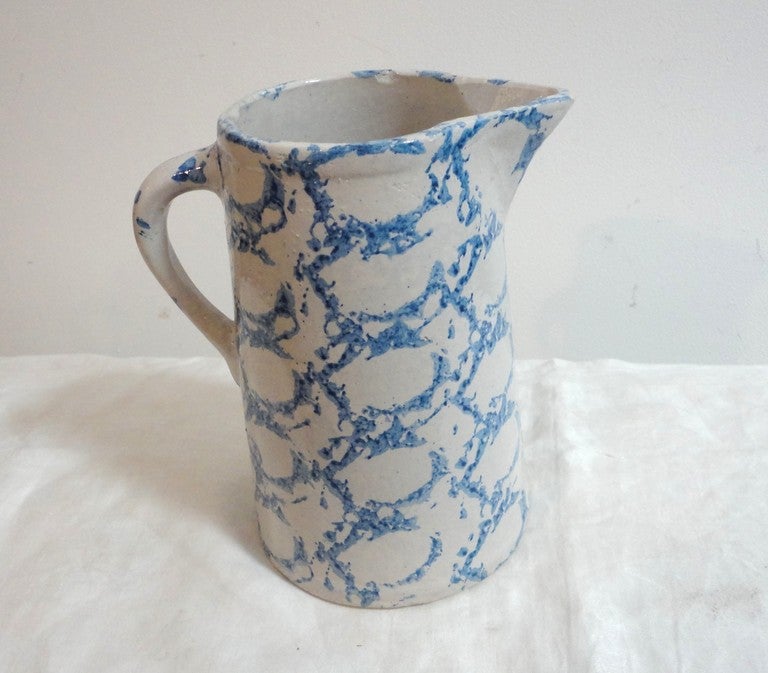 19th Century Design Spongeware Pitcher from Pennsylvania at 1stDibs