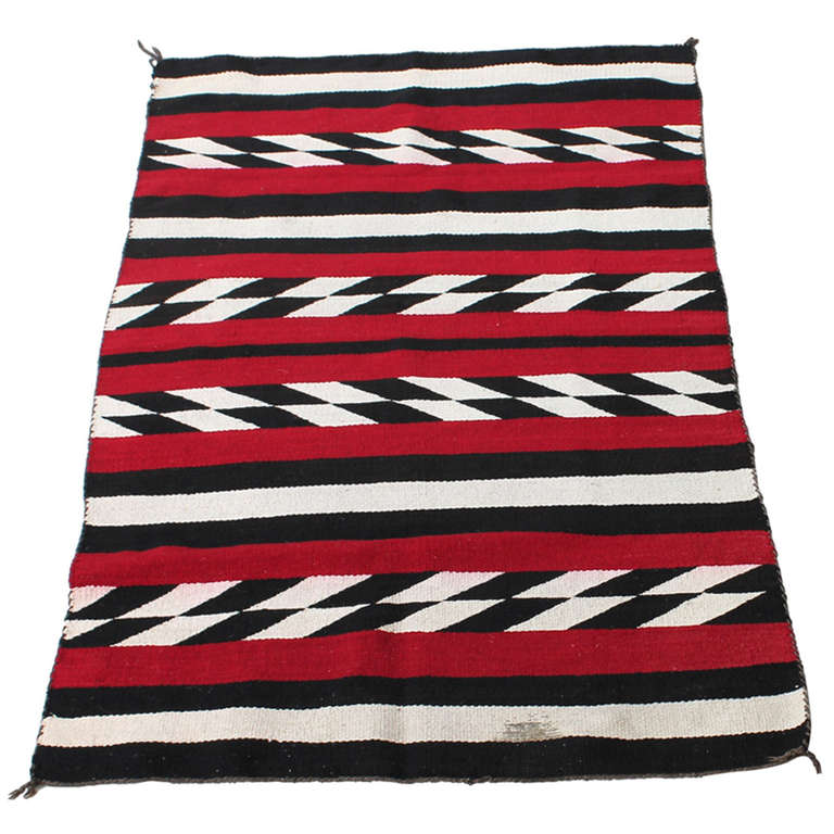 Navajo Indian Weaving in Chevron Pattern Rug at 1stDibs