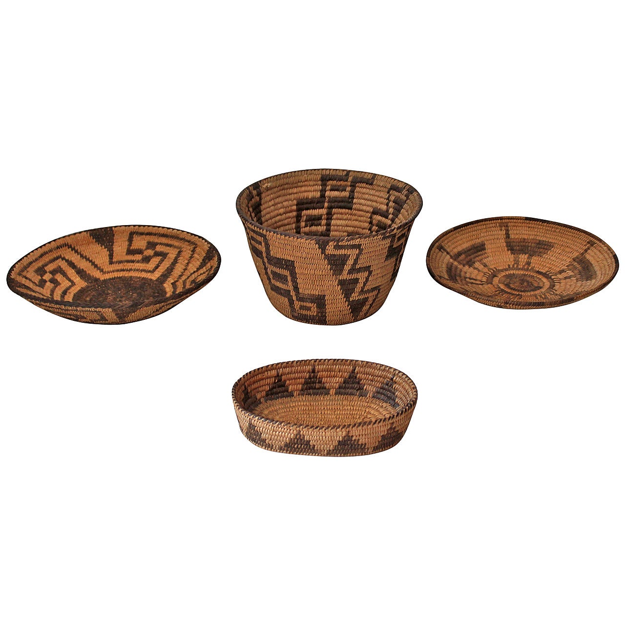 Collection of Four 19th Century Early Pima American Indian Baskets at ...