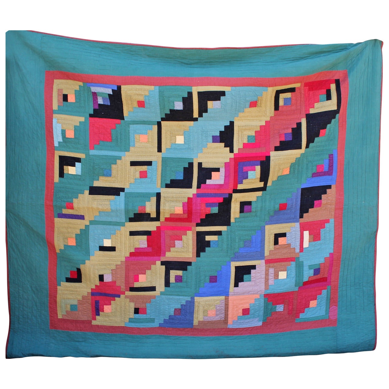 Courthouse Steps - 2 For Sale on 1stDibs | country courthouse quilt pattern