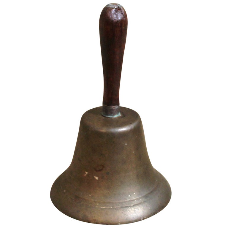 Monumental 19th Century Brass School Dinner Bell For Sale at 1stDibs