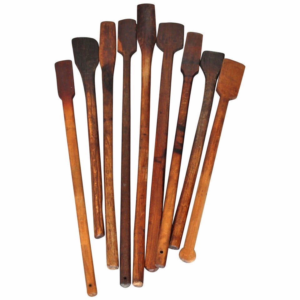 Collection of Nine Large Wooden 19th Century Cooking Paddles/Spatulas ...