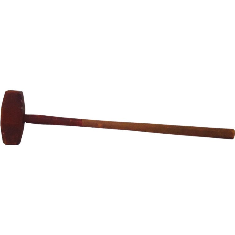 19THC ORIGINAL RED PAINTED CARNIVAL MALLET at 1stDibs