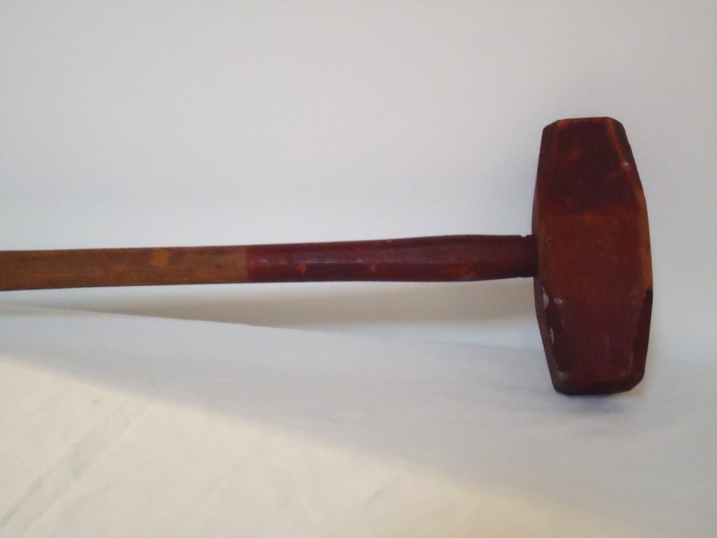19THC ORIGINAL RED PAINTED CARNIVAL MALLET at 1stDibs