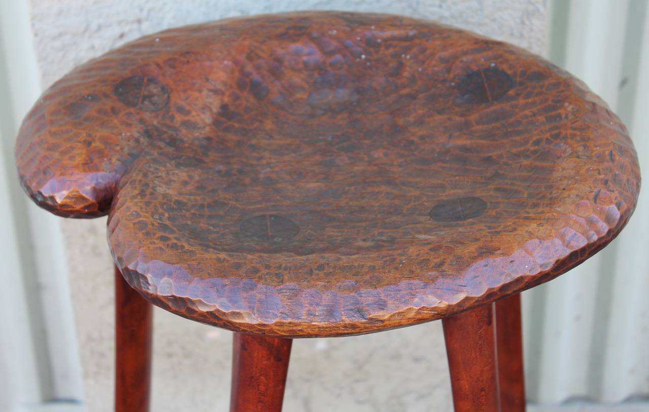 Amazing Signed Matthew Witkop Funky Hand-Carved Stool at 1stDibs