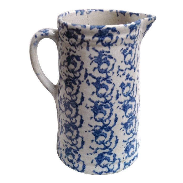 Antique Spongeware Pitcher - 5 For Sale on 1stDibs