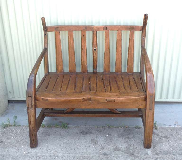 19th Century Folky and Rustic Bench From the Mid West at 1stDibs