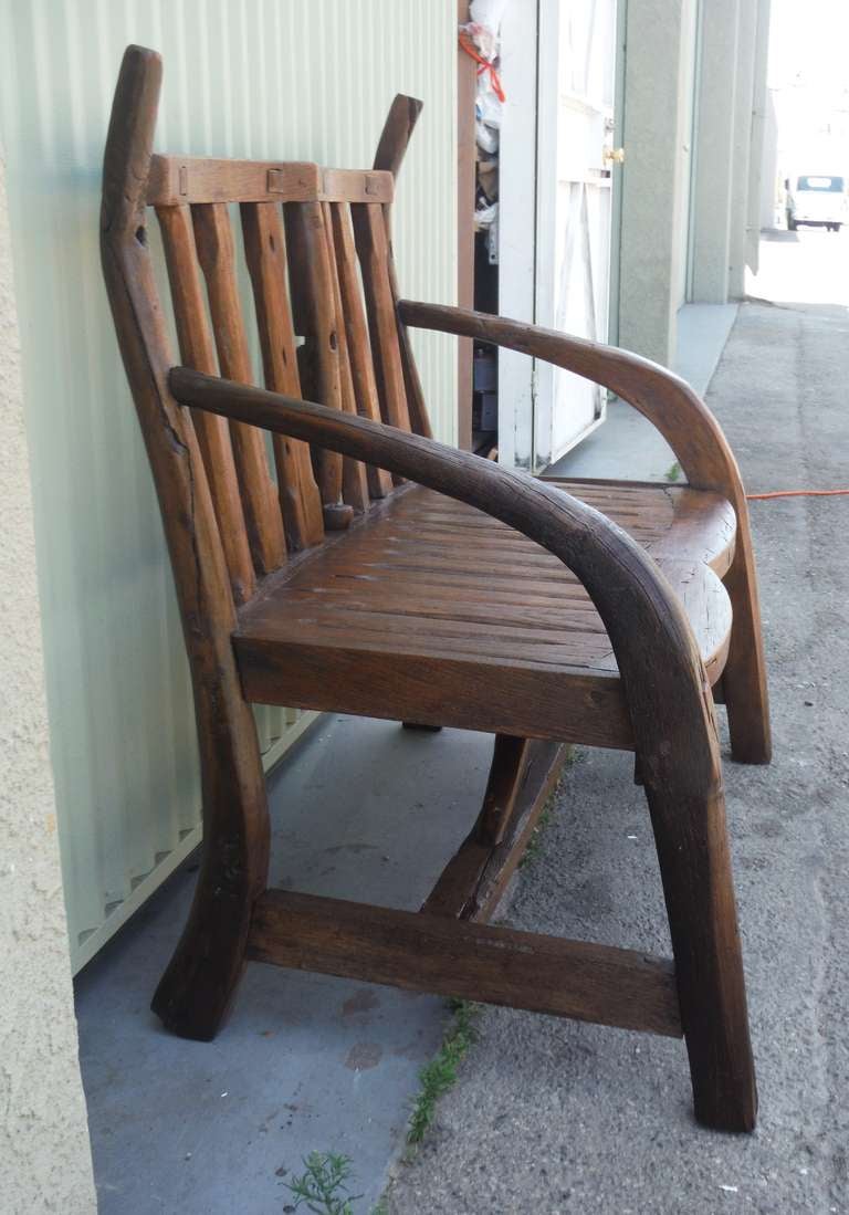 19th Century Folky and Rustic Bench From the Mid West at 1stDibs