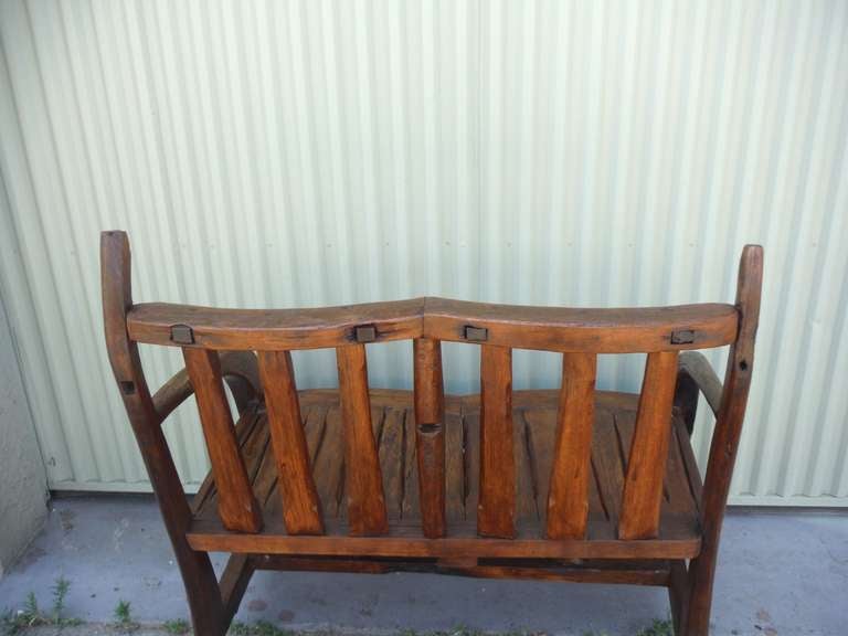 19th Century Folky and Rustic Bench From the Mid West at 1stDibs