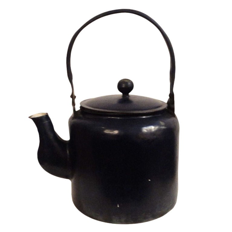 Giant 19thc Enameled Metal Hot Water Kettle From Pennsylvania at 1stDibs