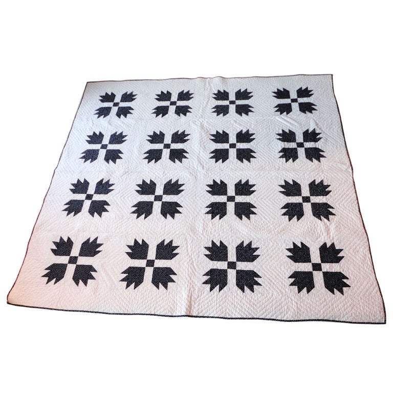 19thc Bear Paw Pattern Quilt From Pennsylvania at 1stDibs