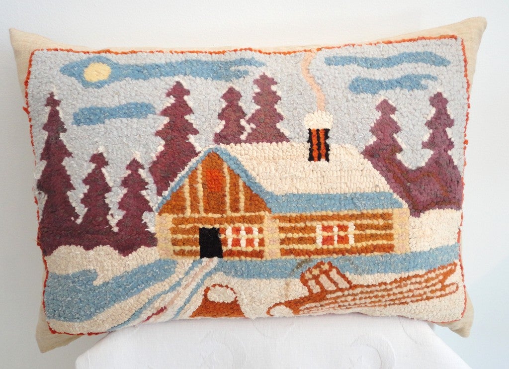 Group Of Five Rare Miniature Hand Hooked Rug Pillows at 1stDibs