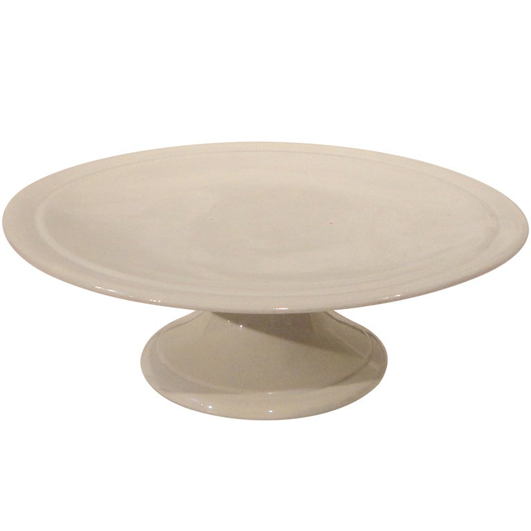 Rare 19thc Ironstone Cake Plate With Great Simple Form at 1stDibs