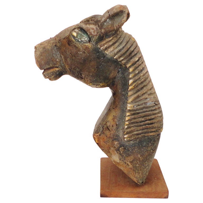 Fantastic Hand Carved and Original Painted Horse Head From A Ranch at ...