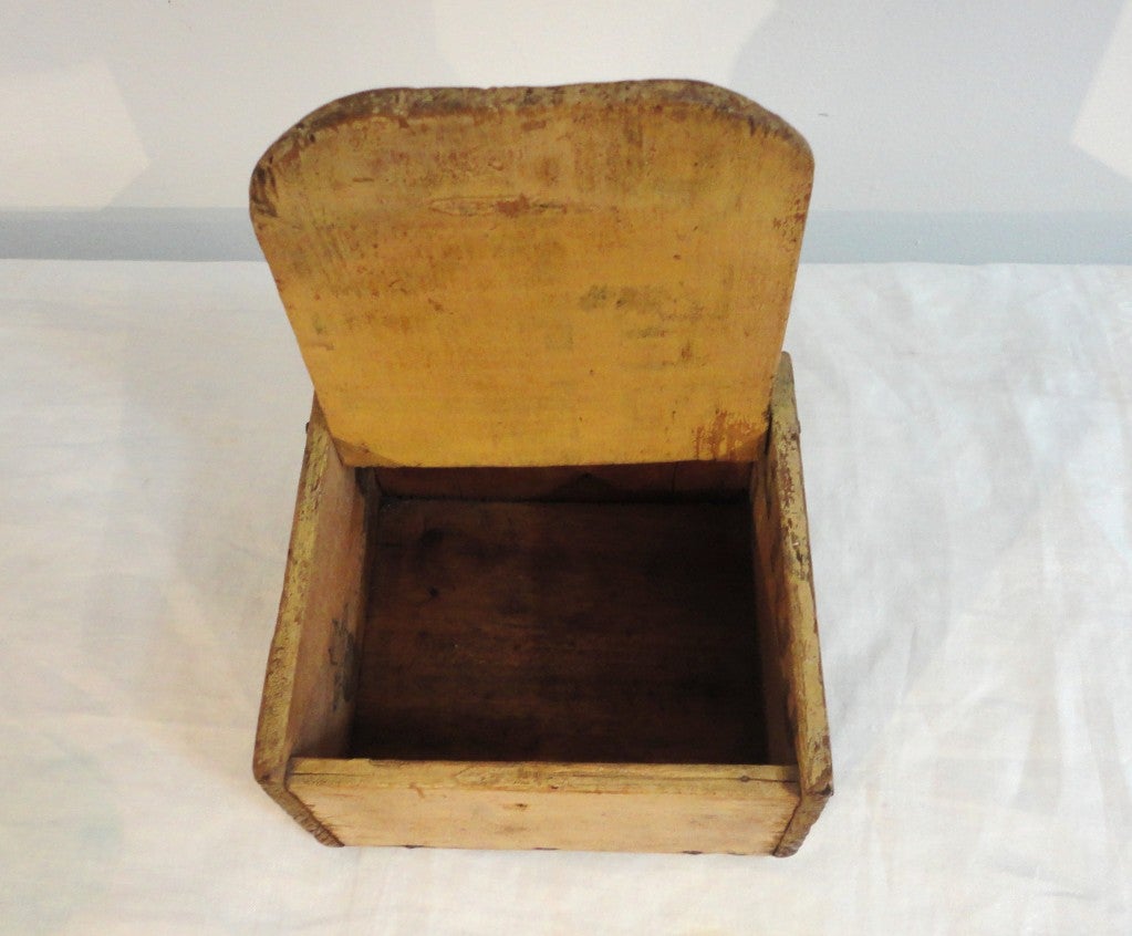 19thc Original Mustard Painted Salt Box From New England at 1stDibs