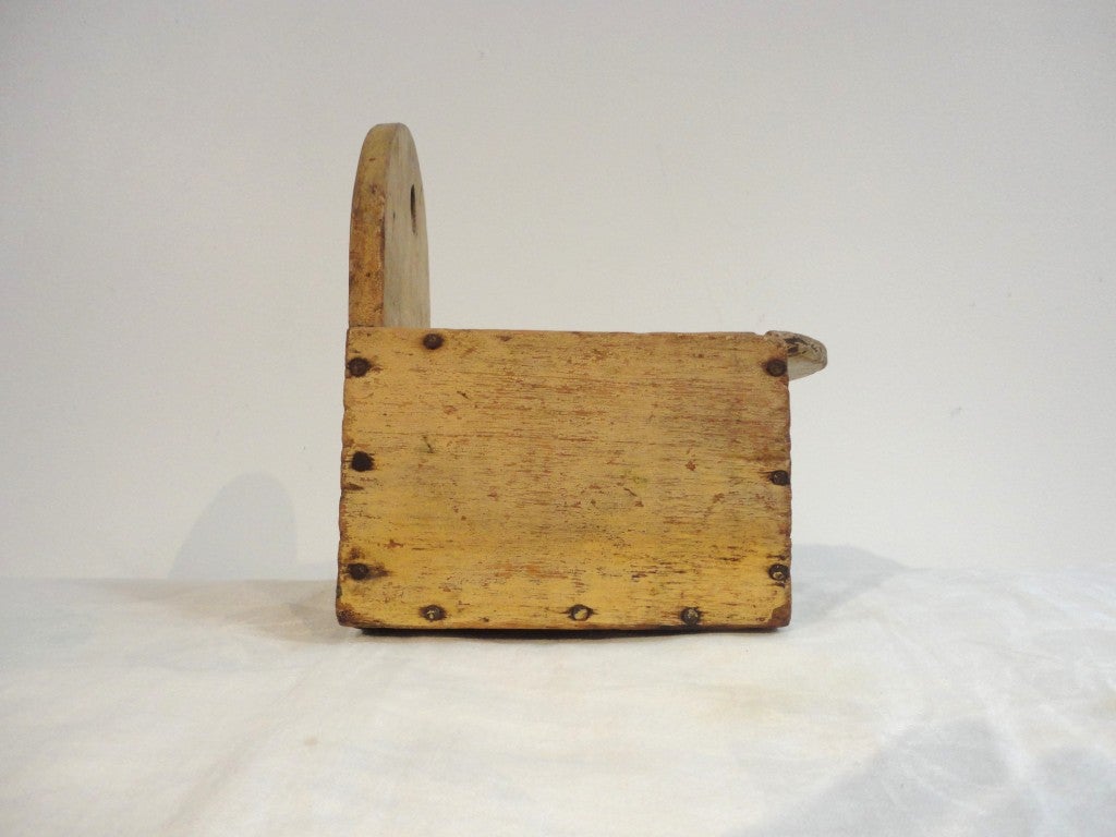 19thc Original Mustard Painted Salt Box From New England at 1stDibs