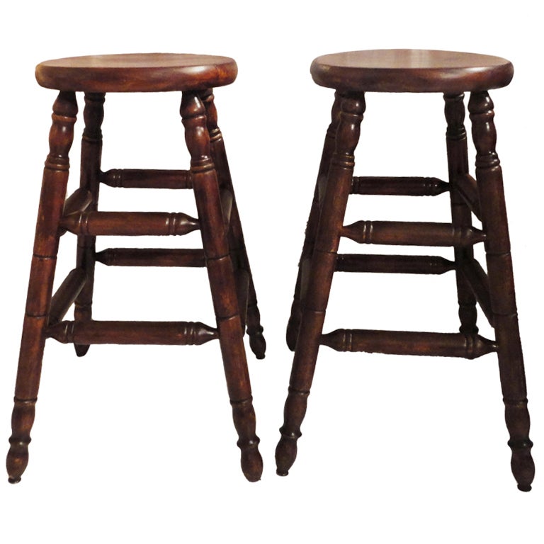 Pair of 1930's Bar Stools From Pennsylvania at 1stDibs