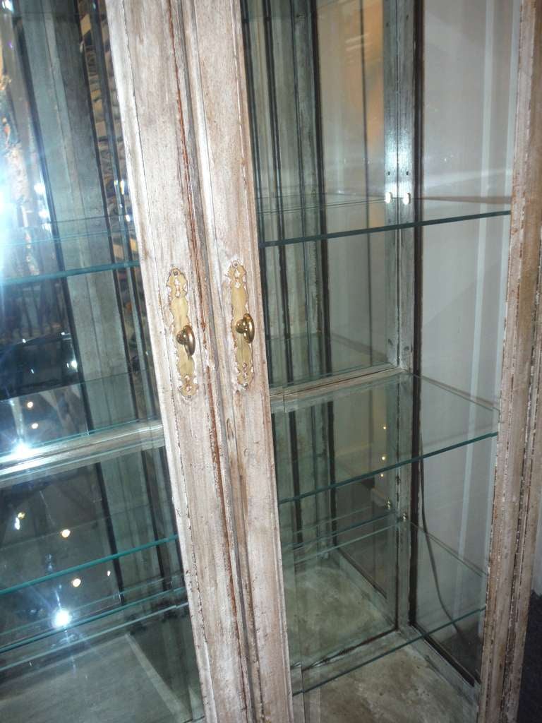French Distressed Antique Decorative Display Cabinet at 1stDibs ...
