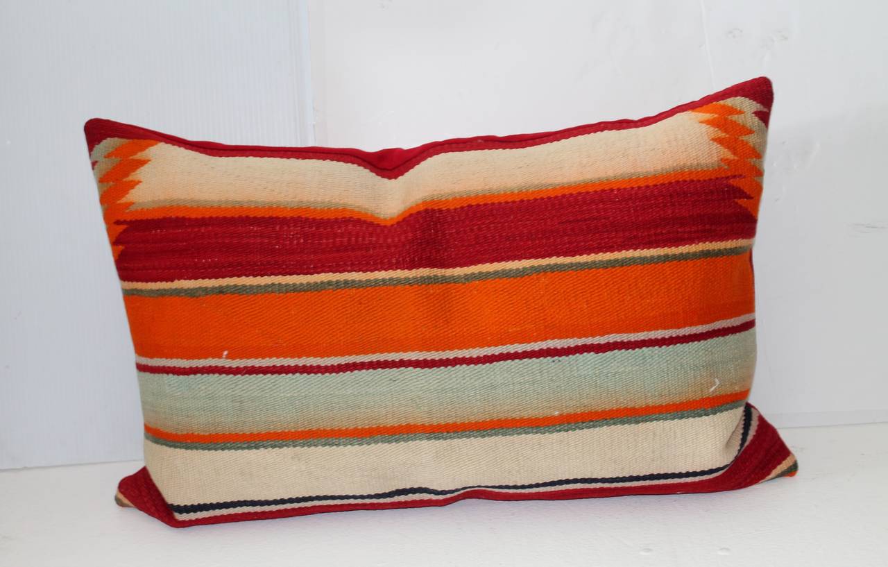 Pair of Early 19th Century Navajo Indian Saddle Blanket Pillows at 1stDibs
