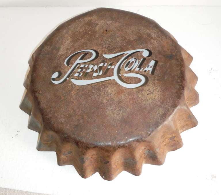 Monumental Cast Iron Pepsi-Cola Trade Sign at 1stDibs