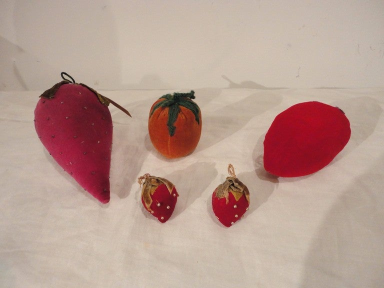 Collection of 19 Pieces Of Velvet Fruit From New England at 1stDibs