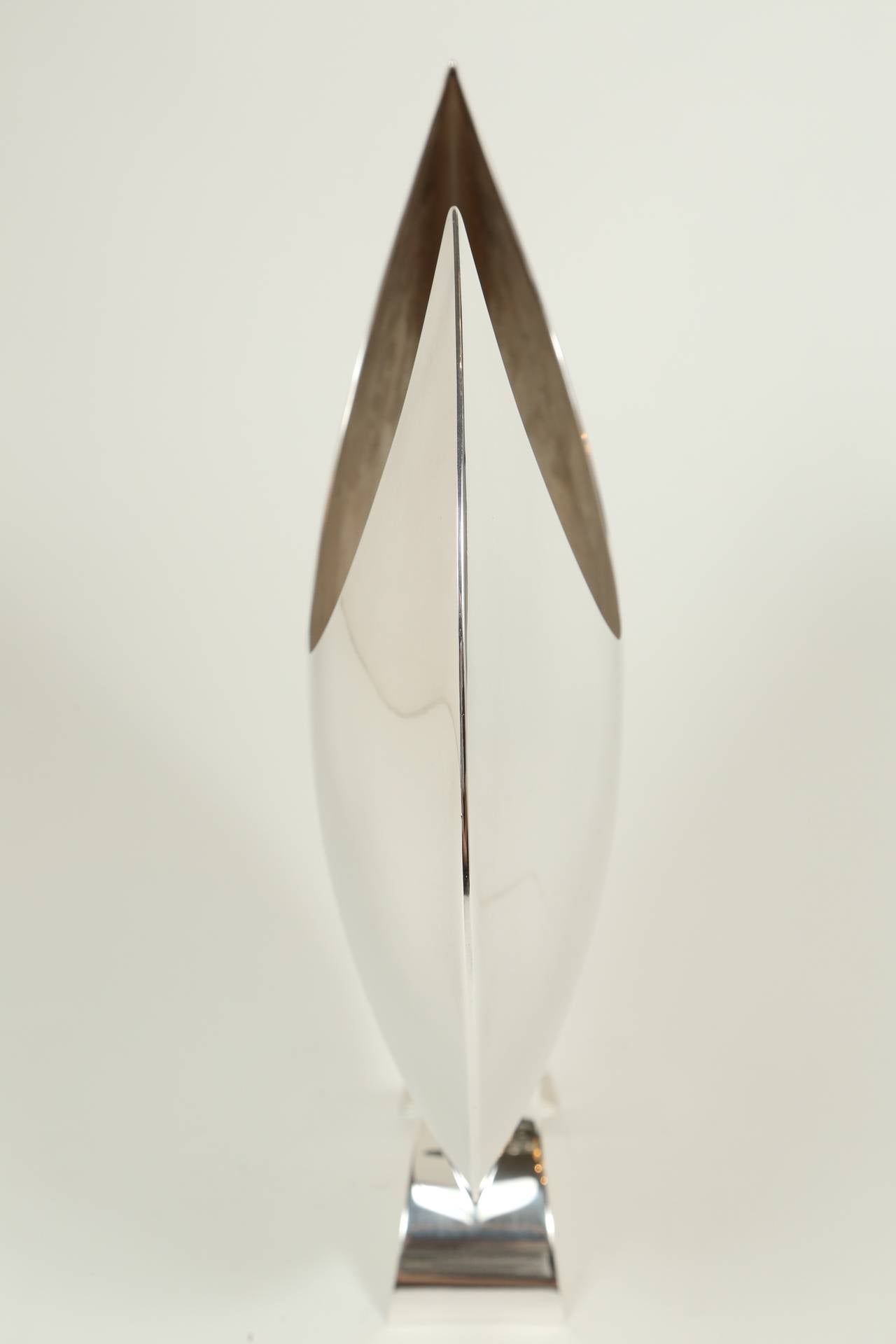 Silver Plate Crescent Moon Vase at 1stDibs | crescent moon shaped vase