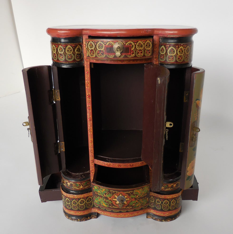 Petite Painted Chinese Cabinet at 1stDibs