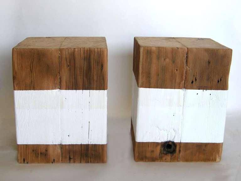 Wood Cube Stools/Tables at 1stDibs