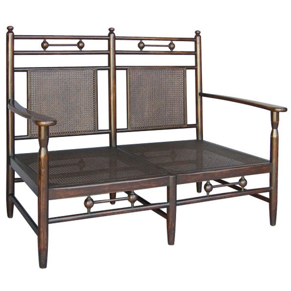 Caned Bench at 1stDibs