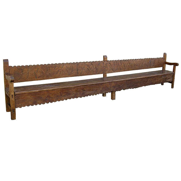 Extraordinary Long Antique Bench at 1stDibs