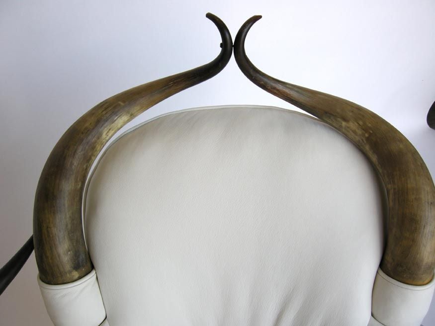 Horn Leather Chair at 1stdibs
