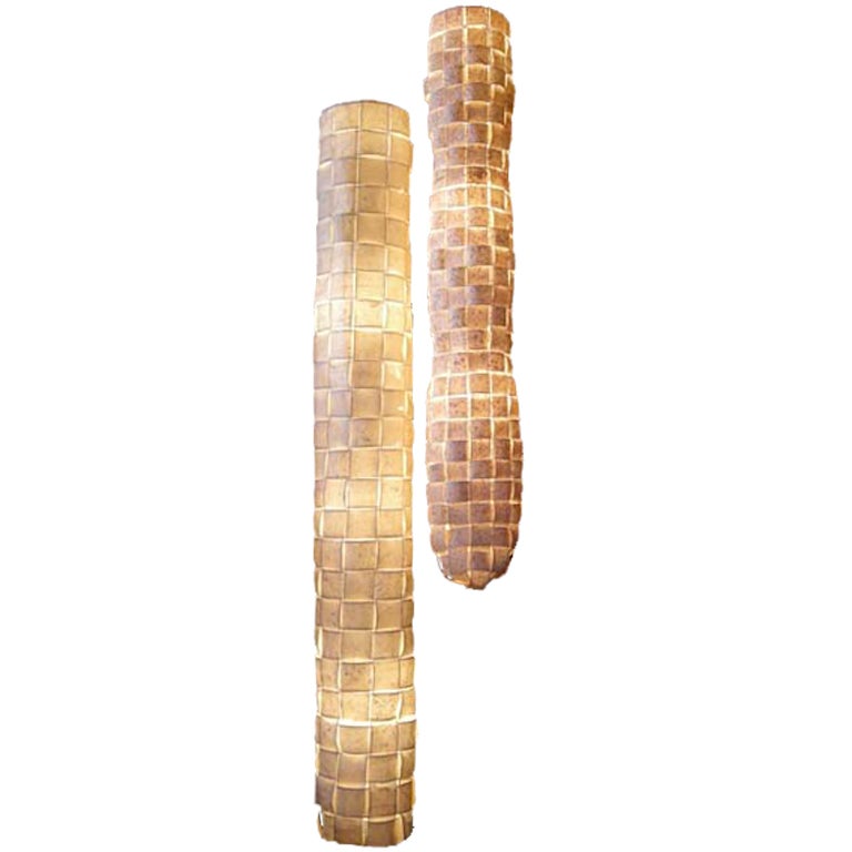 Large Hanging Tube or Cocoon Like Handwoven Paper Lights at 1stDibs