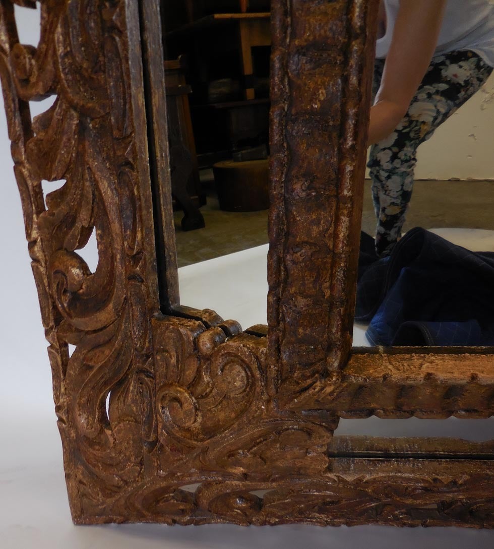 Large-Scale Hand-Carved Mirror at 1stDibs | large carved mirror